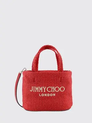 JIMMY CHOO Raffia Tote Bag - Ruby
