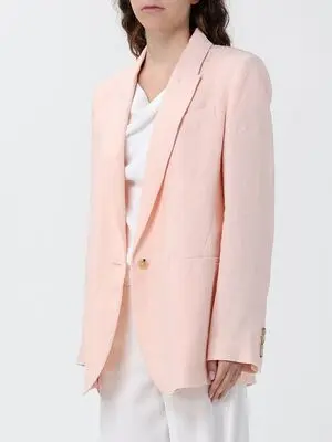 FORTE_FORTE Single-breasted Linen Blazer - Pink
