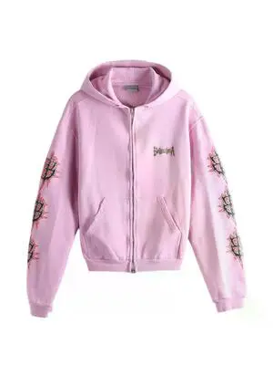 Balenciaga Sacré-cœur Graphic Print Zip-up Hoodie - Pink