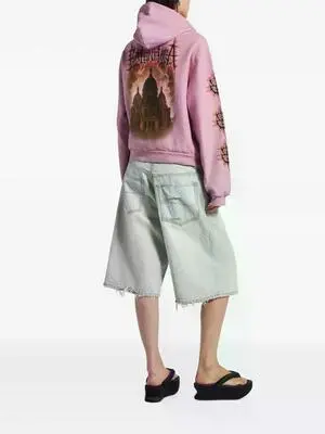 Balenciaga Sacré-cœur Graphic Print Zip-up Hoodie - Pink
