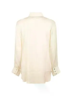 NOUVELLE SILK95FIVE Cream Ruffled Detail Shirt