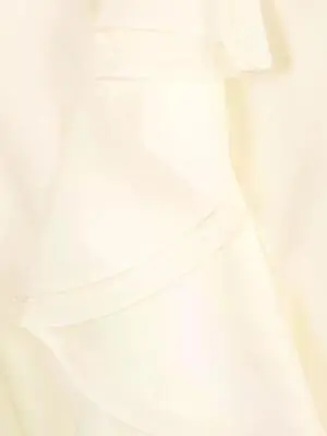 NOUVELLE SILK95FIVE Cream Ruffled Detail Shirt