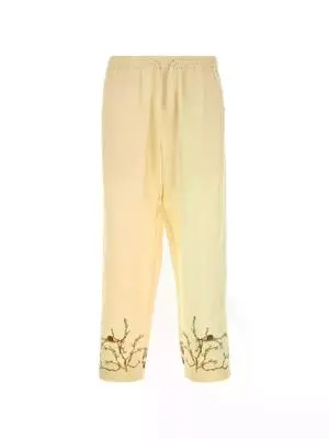 BAZISZT Basziszt Beige Embroidered Drawstring Trousers - Neutrals
