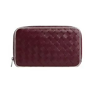 Bottega Veneta Intrecciato Zipped Pouch - Red