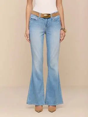 L'Agence Taney Low-rise Flare Jeans - Pacific