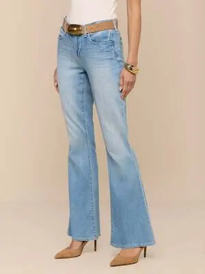 L'Agence Taney Low-rise Flare Jeans - Pacific