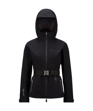 Moncler Valles Belted Hooded Jacket - Black
