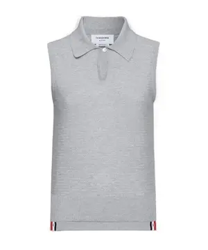 Thom Browne Floated-cable Sleeveless Polo