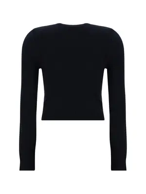 MARINE SERRE Core Button-up Knitted Cardigan With Crescent Embroidery