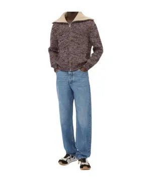 Bottega Veneta Cotton And Wool Zip-up Cardigan With Shawl Collar - Scarlet Melange