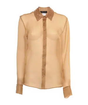 Fabiana Filippi Beaded Semi-sheer Shirt - Brown
