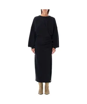 Isabel Marant Étoile Ruched Maxi Dress With Logo Embroidery