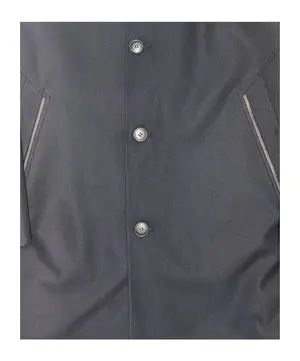 Canali Button-down Collar Coat - Grey