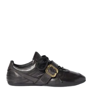 Miu Miu Leather Sneakers With Buckle Detailing