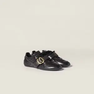 Miu Miu Leather Sneakers With Buckle Detailing