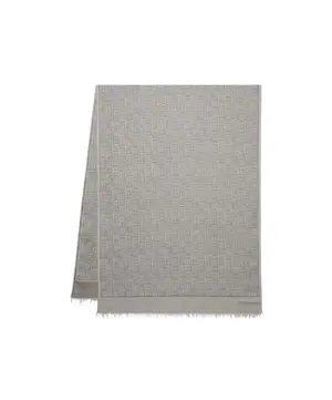 FERRAGAMO Letter Printed Scarf - Gray