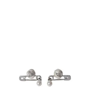 VIVIENNE WESTWOOD Claude Small Stud Embellished Earrings - Silver