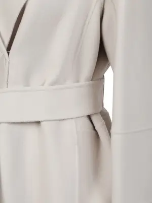 Max Mara Arona Belted Long-sleeved Coat - Gray