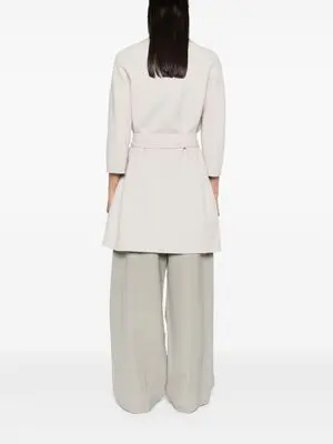 Max Mara Arona Belted Long-sleeved Coat - Gray