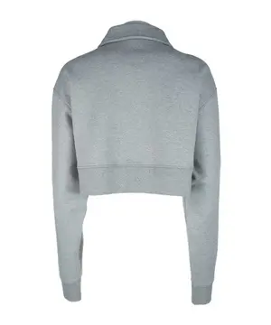 Miu Miu Cropped Long Sleeve Polo Shirt With Half Zipper
