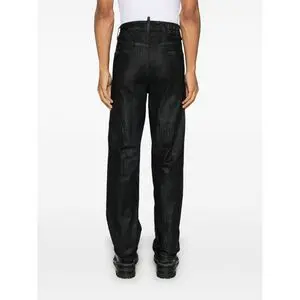 Dsquared2 Distressed Straight-leg Jeans - Black