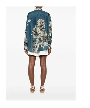 Brunello Cucinelli Floral Print Long Sleeve Blouse