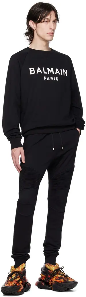 Balmain Logo Crewneck Sweatshirt - Black