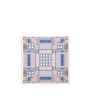 FERRAGAMO Graphic Printed Satin Scarf - Ivory/orange
