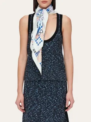 FERRAGAMO Graphic Printed Satin Scarf