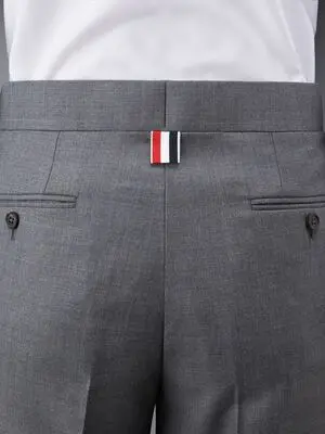 Thom Browne High-waisted Straight Leg Trousers With Signature Striped Loop