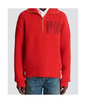 Balmain Cable Knit Zip Neck Jumper