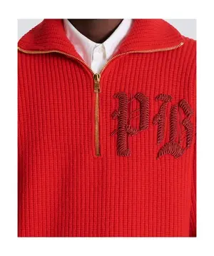 Balmain Cable Knit Zip Neck Jumper