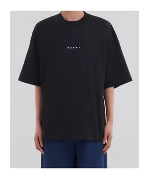 Marni Logo Printed Crewneck T-shirt - Black