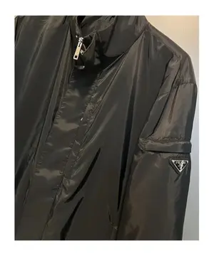 Prada Long Sleeve Stand Collar Zip Jacket - Black