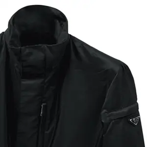 Prada Long Sleeve Stand Collar Zip Jacket - Black