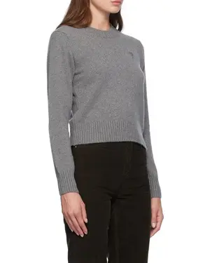 AMI Paris De Coeur Logo-embroidered Cropped Jumper