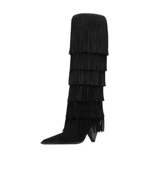Michael Kors Jayla Suede Fringed Cone Heel Boots