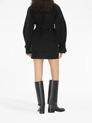 Burberry Cape-sleeve Cropped Belted Trench Coat