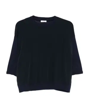 Peserico Panelled Knitted Top - Black