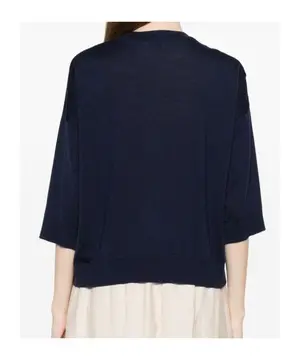 Peserico Panelled Knitted Top - Black