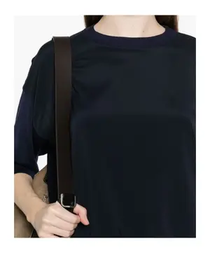 Peserico Panelled Knitted Top - Black