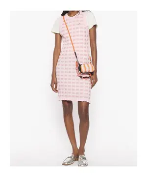 Maison Kitsuné Checked Ribbed Mini Dress