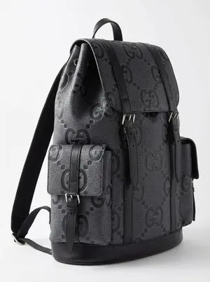 Gucci Jumbo Gg Monogrammed Large Backpack