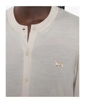 Maison Kitsuné Baby Fox Embroidered Knitted Cardigan - Marble