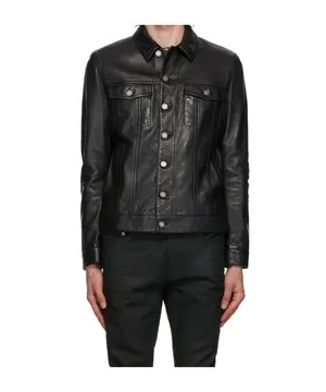 Saint Laurent Single-breasted Carved Button Jacket