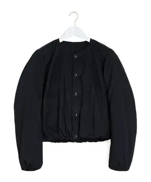 LEMAIRE Wadded Collarless Bomber Jacket - Black