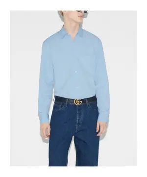 Gucci Logo Embroidered Long-sleeve Shirt