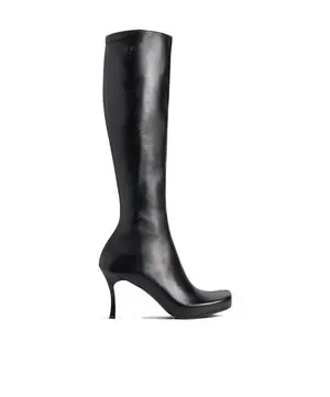 Balenciaga Scholl Square Toe Knee High Boots With Inner Zip