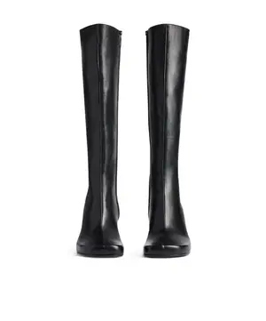 Balenciaga Scholl Square Toe Knee High Boots With Inner Zip