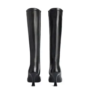 Balenciaga Scholl Square Toe Knee High Boots With Inner Zip